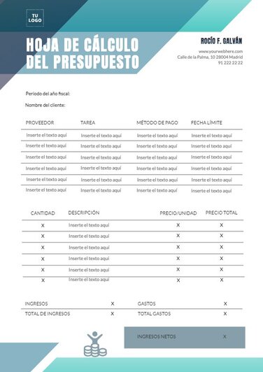 Plantillas para hojas de presupuestos gratis