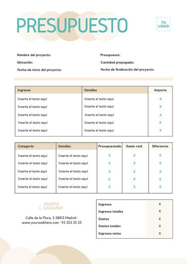 Plantillas para hojas de presupuestos gratis