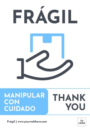 Crea un cartel de Frágil para imprimir gratis
