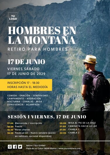 Diseña un flyer de Retiro Espiritual con plantillas online