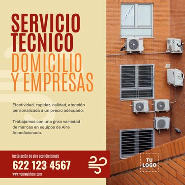 Crea folletos de Aire Acondicionado con plantillas online