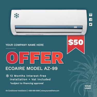 Air Conditioner Banner Designs to Edit Online