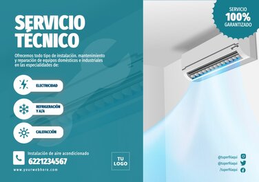 Crea folletos de Aire Acondicionado con plantillas online