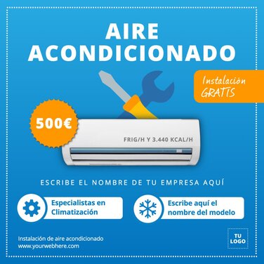 Crea folletos de Aire Acondicionado con plantillas online