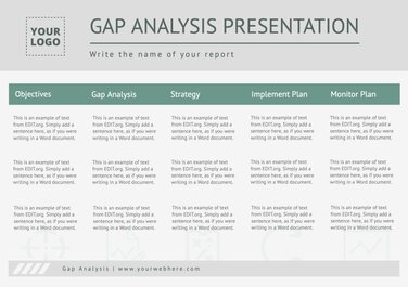 Editable Business Gap Analysis Templates