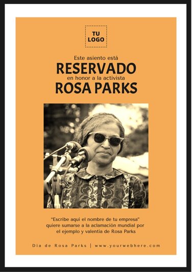 Diseña pósters del Día de Rosa Parks con plantillas editables