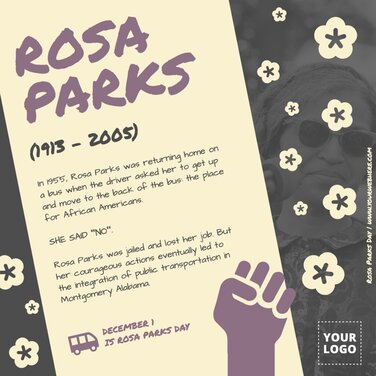 Design Posters for Rosa Parks Day with Free Templates
