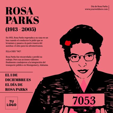 Diseña pósters del Día de Rosa Parks con plantillas editables