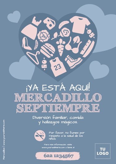 Diseños de Flyers de Mercadillo para editar gratis