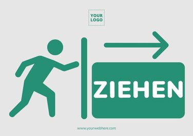 Drücken & Ziehen Schilder für deine Eingangstür