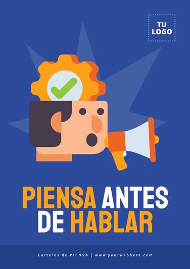 Carteles de Piensa Antes de Hablar personalizables
