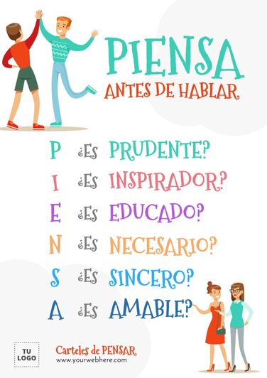 Carteles de Piensa Antes de Hablar personalizables