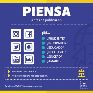 Carteles de Piensa Antes de Hablar personalizables