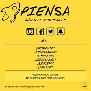 Carteles de Piensa Antes de Hablar personalizables