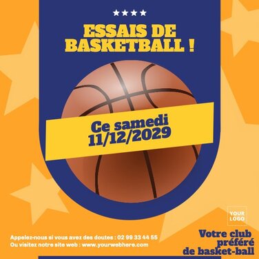 Personnalisez des modèles de basket-ball et créez des dépliants et des ...