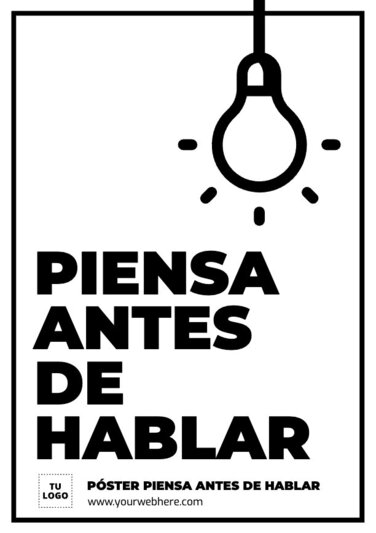 Carteles de Piensa Antes de Hablar personalizables