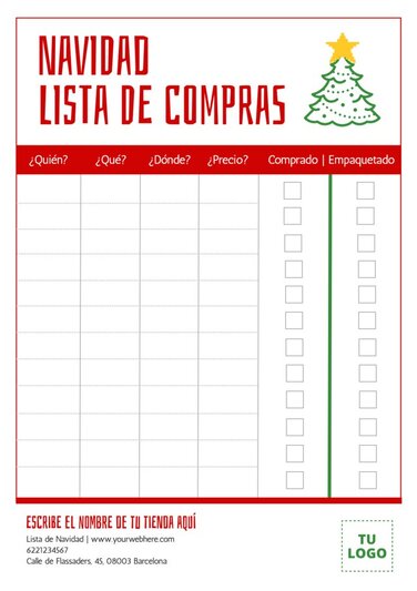 Crea una Lista de Compras Navideñas para tiendas