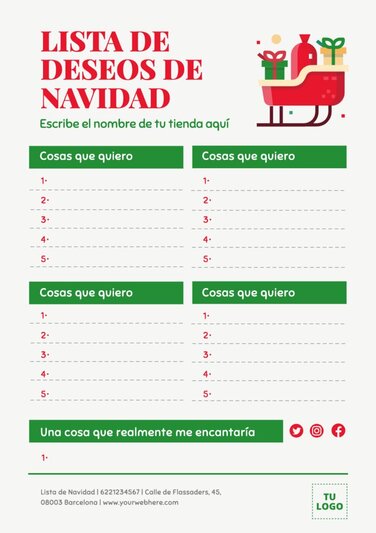 Crea una Lista de Compras Navideñas para tiendas