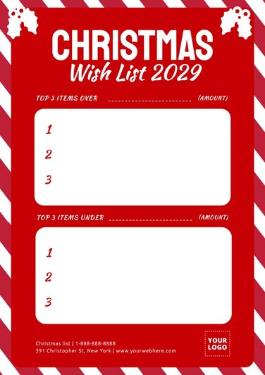 Printable Christmas List Templates for your Business