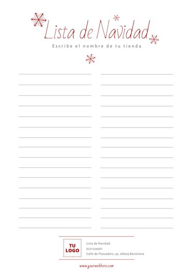 Crea una Lista de Compras Navideñas para tiendas