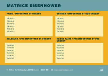 Exemples de modèles de matrices Eisenhower à éditer en ligne