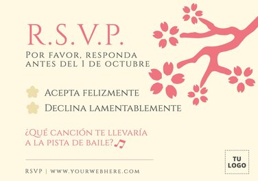 Crea Tarjetas RSVP con plantillas editables online
