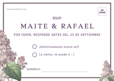Crea Tarjetas RSVP con plantillas editables online