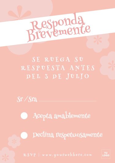 Crea Tarjetas RSVP con plantillas editables online
