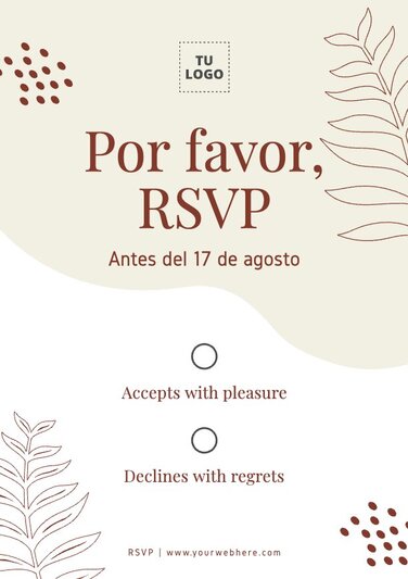 Crea Tarjetas RSVP con plantillas editables online