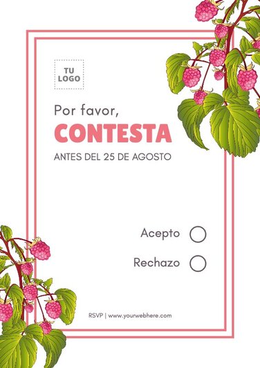 Crea Tarjetas RSVP con plantillas editables online