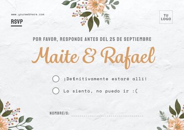 Crea Tarjetas RSVP con plantillas editables online