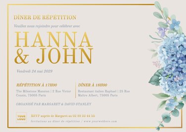 Modèles gratuits d'invitation à un dîner de répétition