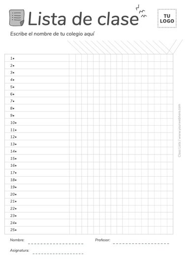 Diseña una Lista de Alumnos personalizada gratis