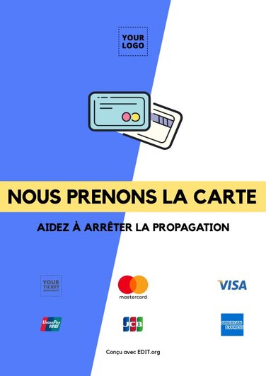 Modèles de panneaux de paiement personnalisés à imprimer
