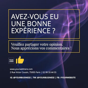 Modèles éditables en ligne pour demander des avis de clients