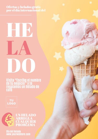 Diseña pósters del Día del Helado gratis online