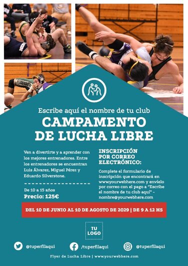 Diseña un flyer de Lucha Libre con plantillas online