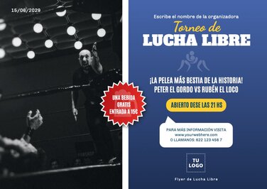 Diseña un flyer de Lucha Libre con plantillas online