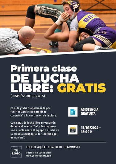Diseña un flyer de Lucha Libre con plantillas online