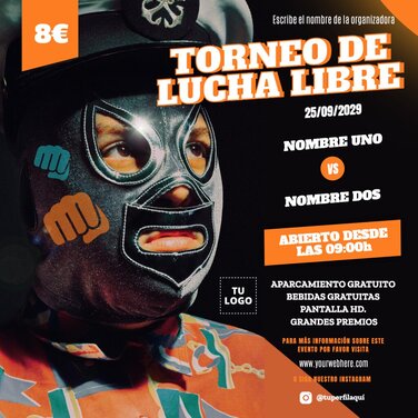Diseña un flyer de Lucha Libre con plantillas online
