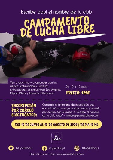 Diseña un flyer de Lucha Libre con plantillas online