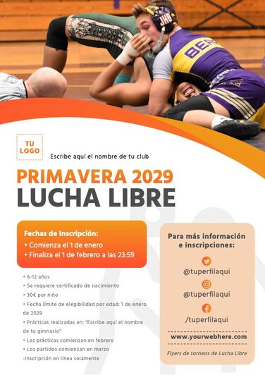 Diseña un flyer de Lucha Libre con plantillas online