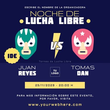 Diseña un flyer de Lucha Libre con plantillas online
