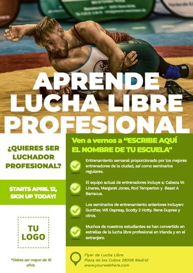 Diseña un flyer de Lucha Libre con plantillas online