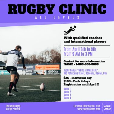 Rugby Flyer Templates to Customize Online