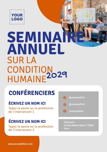 Modèles de prospectus de séminaire gratuits à personnaliser