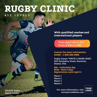 Rugby Flyer Templates to Customize Online