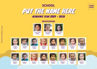 Customize free school class photo templates