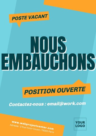 Modèles d'affiches Nous Embauchons à imprimer et à partager