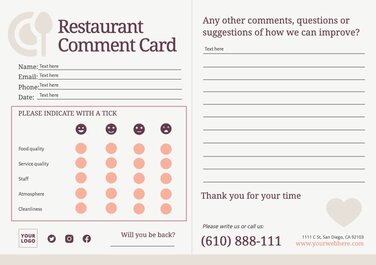 Customize free feedback card templates online